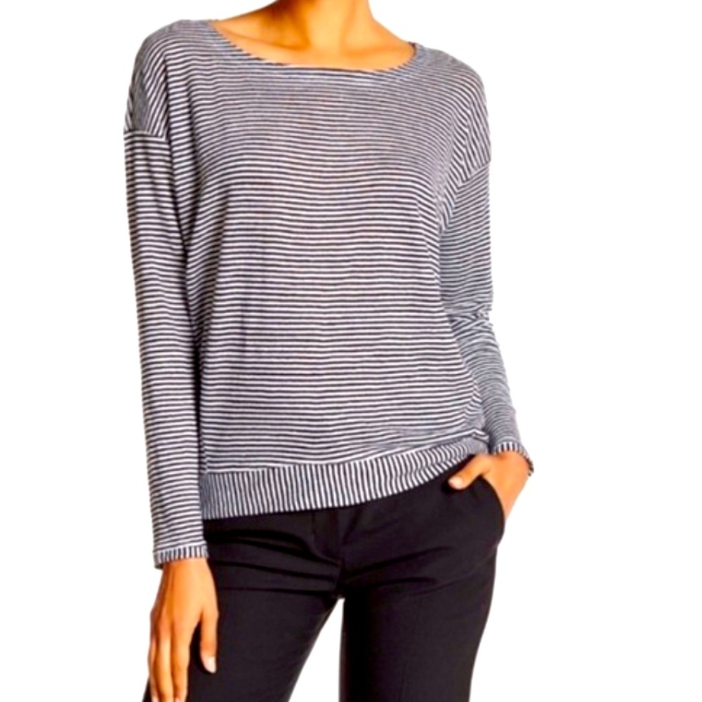 Eileen Fisher Striped Organic Linen Top - Gem